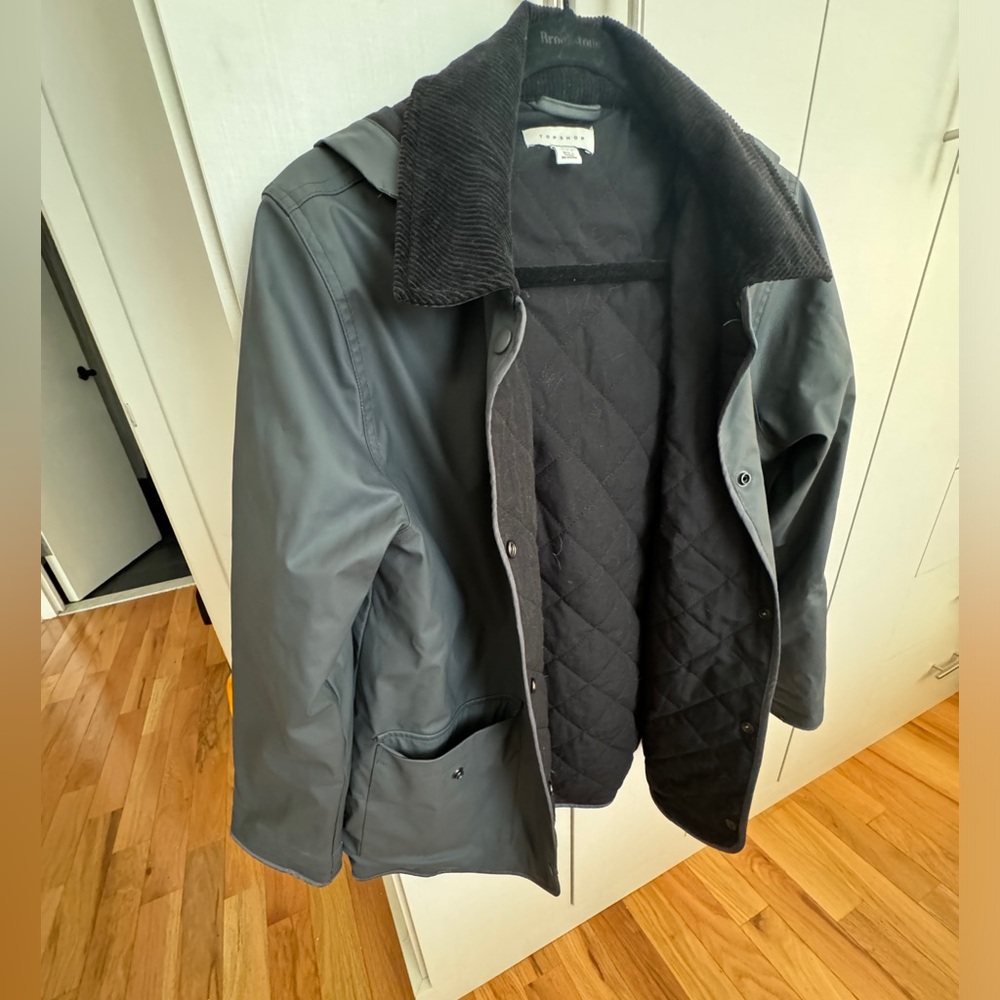 Topshop Quilted Rain Jacket - Gem